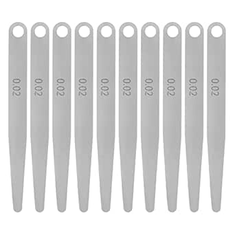 HARFINGTON 10pcs Feeler Gauge 0.02mm Thickness Gauge 65MN Steel Metric Gap Measuring Tool ...