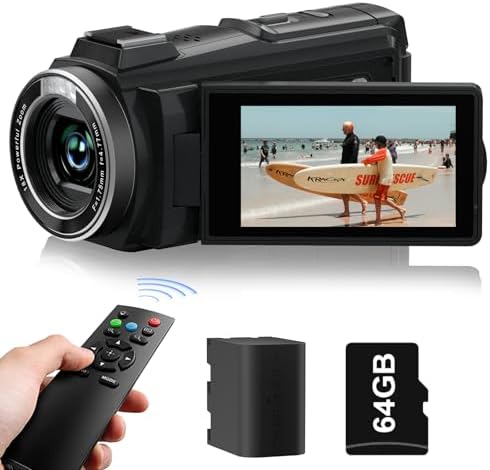 Amazon.com : Jiusenhui 4K Video Camera Camcorder, 64MP 60FPS 18X Digital Zoom Auto Focus ...