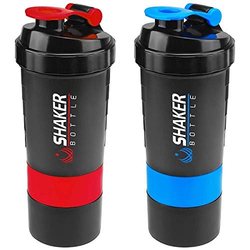 2 Pack Shaker Bottle with Stainless Steel Spring Coil for Better Mixing ...