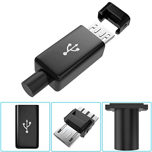 Youmile 12 pcs Micro USB Type B Male Plug Connector Kit Micro USB Type ...