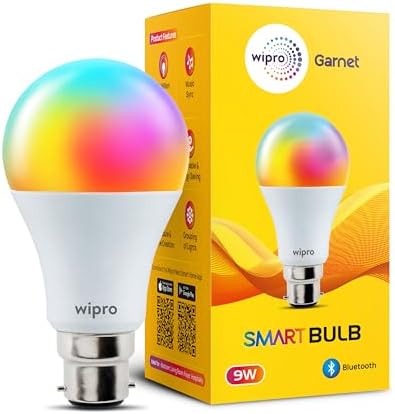 Buy Wipro 9W B22D WiFi LED Smart Bulb with Music Sync Function ...