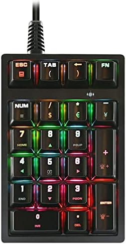 Numeric Keypad, 21 Keys USB Wired Mechanical Numeric Keyboard, with ...