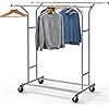 Amazon.com: Simple Houseware Heavy Duty Double Rail Clothing Garment ...