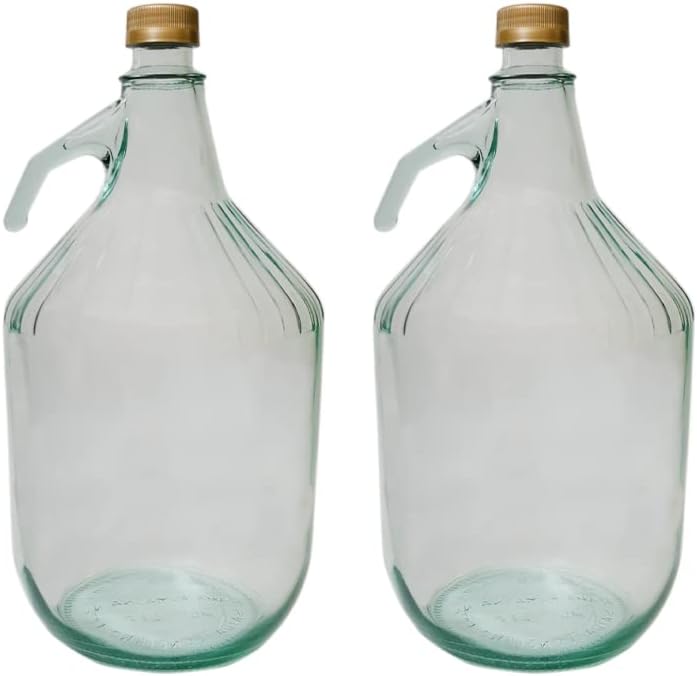 DIAH DO IT AT HOME 2 x 5L Glass Demijohn with Screw Cap Fermentation ...