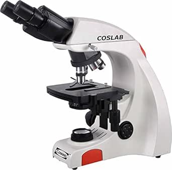 Coslab Coaxial Research Trinocular Microscope, 9.32 Kg, White & Red ...