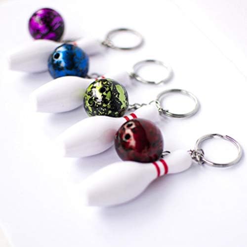 NUOBESTY 8pcs Bowling Pin Keychains Sports Keychains Handbag Charms ...