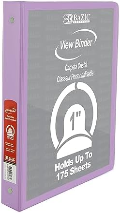 Amazon.com : BAZIC 3 Ring Binder 1" Economy View Binders Organizer ...