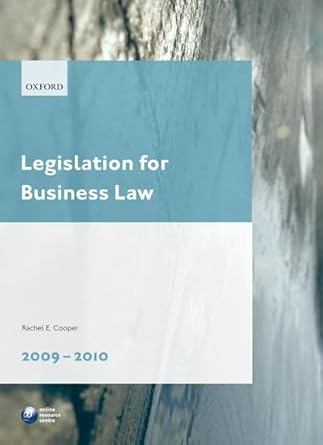 Legislation for Business Law 2009-2010 : Cooper, Rachel E.: Amazon.co ...