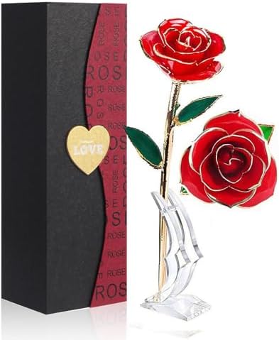 24k Gold Rose,Forever Roses Flower Long Stem 24k Rose Dipped Real Rose ...