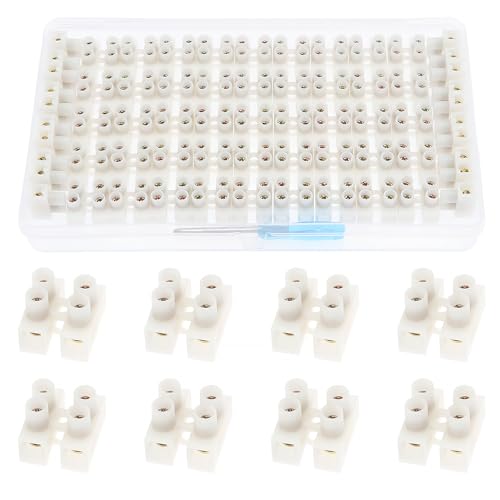 YIXISI 55 PCS 10A Terminal Block Strip, Dual Rows Terminal Block, 2 Way ...