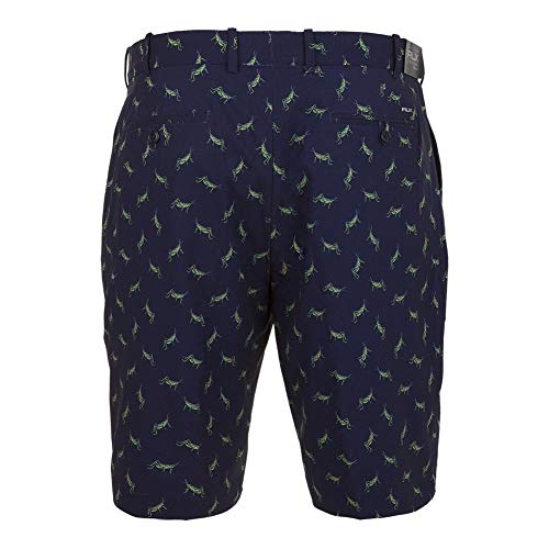 Men's Golf Navy Multi Grasshopper Print Performance Wicking Flat Front ...