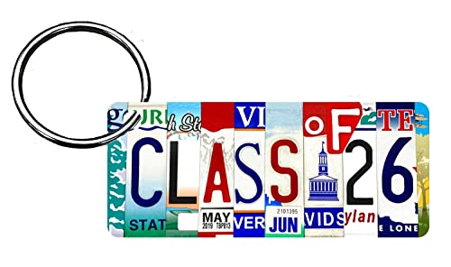 Amazon.com: Class of 2026 License Plate Keychain, Made in USA, Class of ...