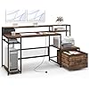 COSTWAY 170CM Home Office Computer Desk, Wooden Study Table Writing ...