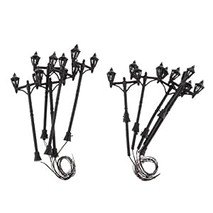 LOOM TREE 10pcs Street Light LED Double Head Lamp Railway Train Sand ...
