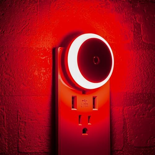 U4GLORY Red Night Lights Plug in 2 Pack, 0.5W Red Light Night Light ...