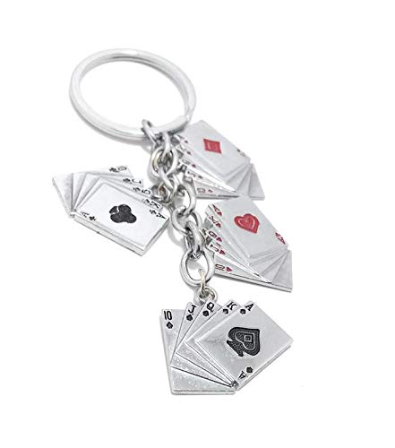 Key Tech Playing Card Metal Keychain (Silver) : Amazon.in: Fashion