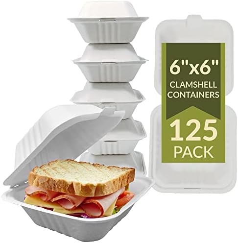 Amazon.com: greensight Compostable Take Out Food Container 8X8, 100 ...