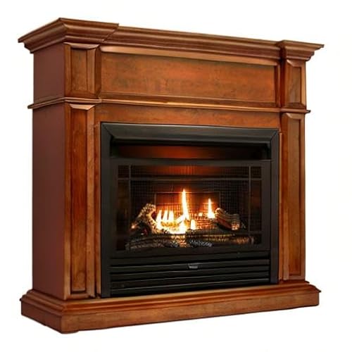 Duluth Forge Dual Fuel Ventless Gas Fireplace System with Mantle ...