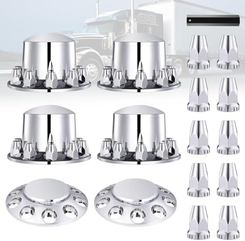 Amazon.com: ABS Plastic Chromed Hubcaps Front and Rear Axle Cover Full ...