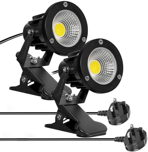 Milpoel COB LED Clip on Spot Lights, 7W, 3M Cord, IP65 Waterproof, for ...