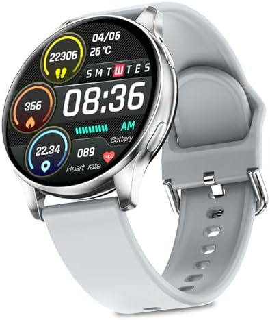 pTron Pulsefit Classic Smartwatch with Round 1.32" Full Touch Display ...