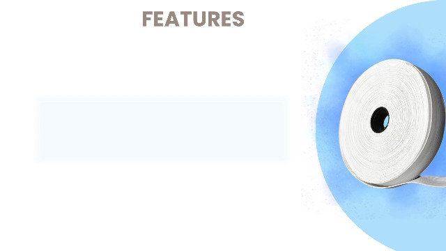 Ampereus Braided Elastic Band White Elastic 15 Meters 1 Inch