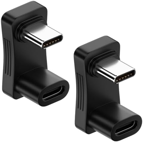 Runquit 180 Degree USB C 3.1 Adapter 2 Pack, USB-C Male to USB-C Female ...