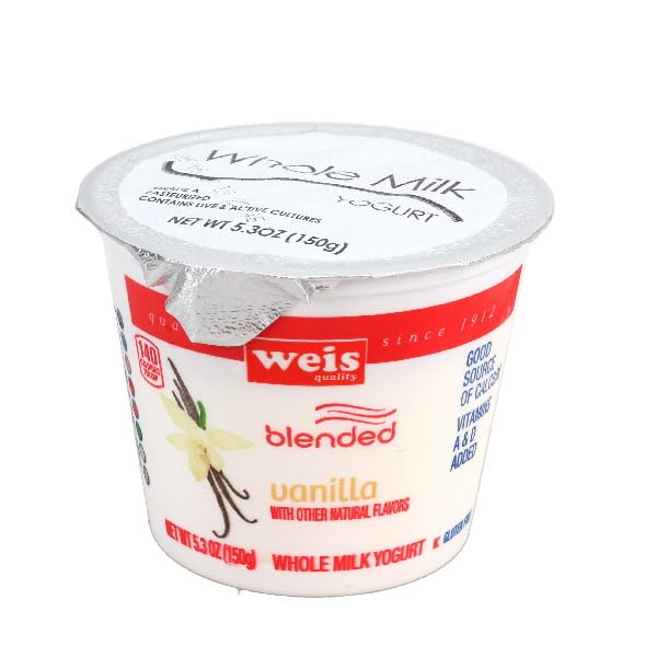 Amazon.com: Weis Quality, Yogurt Blended Whole Milk Vanilla Gluten Free ...