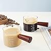 Amazon.com | 1 Pack Double Spouts Measuring Triple Pitcher Milk Cup with Wood Handle 75ML ...