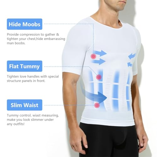 Casey Kevin Compression Shirts for Men Slimming Shirt Body Shaper ...