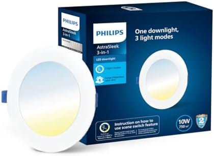 PHILIPS Astra Sleek 10-watt Round LED Downlighter | 3 Colors in 1 ...