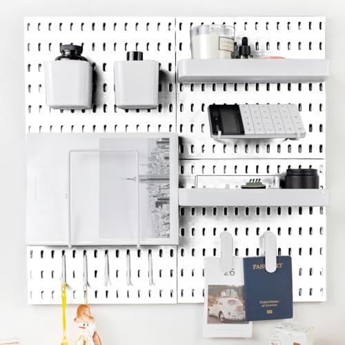 Amazon.com: socalsunny Wood Pegboard Combination Wall Organizer Kit ...