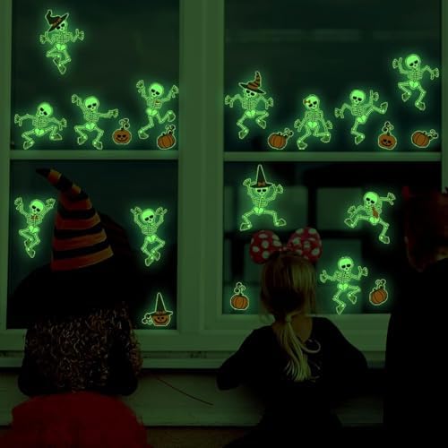 Halloween Decorations Window Stickers-2 Sheets Glow in The Dark ...