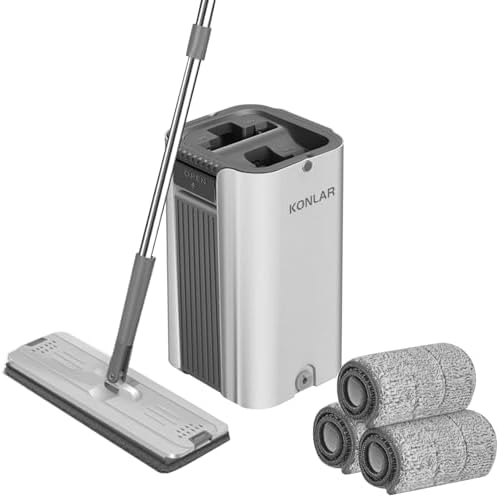Amazon.com: Mop and Bucket with Wringer Set, Konlar Flat Mop Wet and ...
