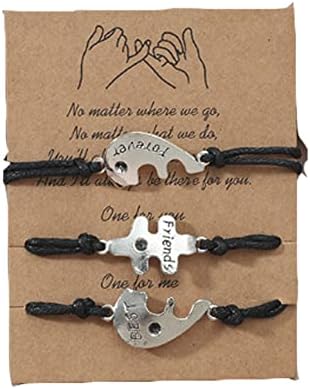 Amazon.com: Best Friends Forever BFF Bracelets for 3 Pinky Promise ...