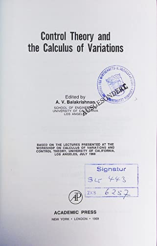 Buy Control Theory and the Calculus of Variations Book Online at Low ...