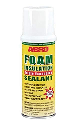 ABRO Foam Insulation Sealant Spray, 12 Oz, Foam Insulation Can for Indoor & Outdoor Use, Ideal ...