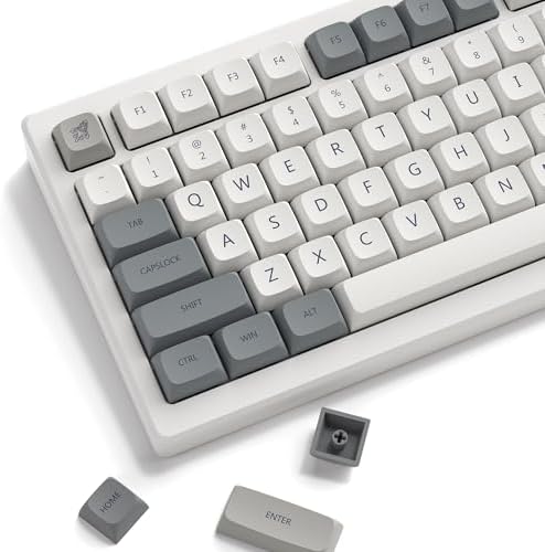 dagaladoo Retro Grey Double Shot PBT keycaps Set,XDA Profile keycaps 75 ...