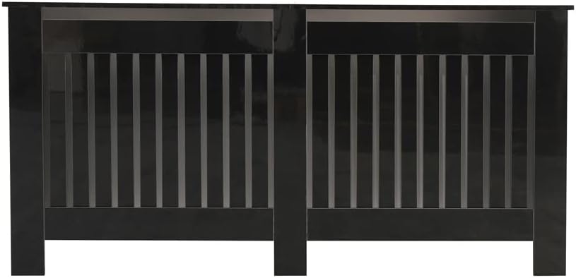 DuraTherm® Radiator Cover Black Painted MDF Cabinet Horizontal Slat ...