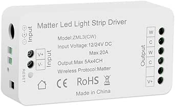 Matter WiFi Smart LED Light Strip Driver RGBCW/CW Smart LED Controller ...
