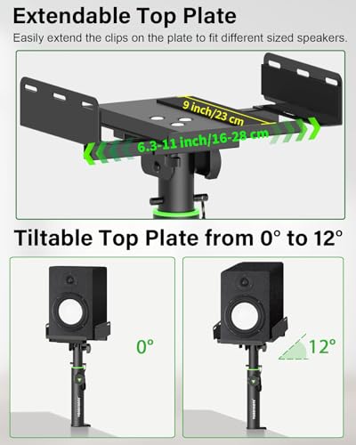 Snapklik.com : Set Of 2 Dual Side Clamping Studio Monitor Stands Desk ...