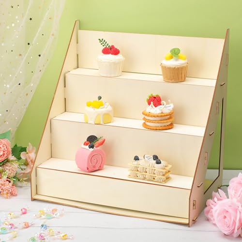 Snapklik.com : 4-Tier Retail Wooden Display Riser Wood Farmers Market ...