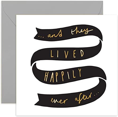 Old English Co. Happily Ever After Wedding Card - Gold Foil Newly Wed ...