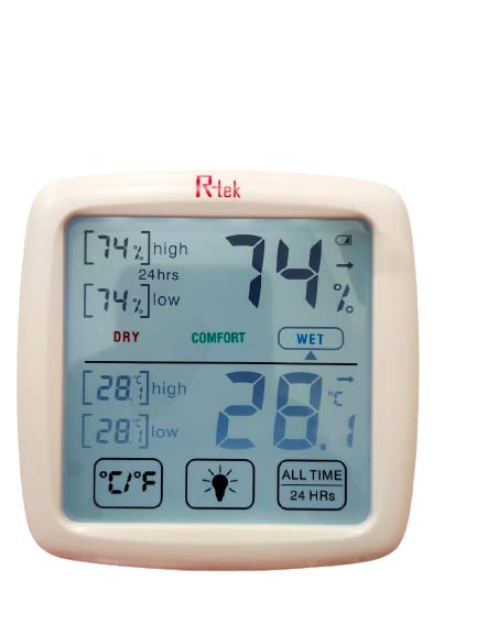 R - TEK Digital Touch Screen Thermometer Hygrometer (1) : Amazon.in ...