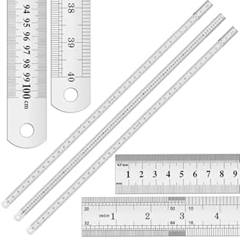 EBOOT 3 Pack Steel Rulers 6, 8, 12, 14, 18, 40 inch Metal Rulers ...
