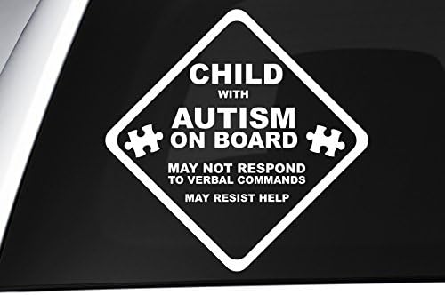 Child with Autism On Board Safety Sticker - Autism Awareness Printed ...