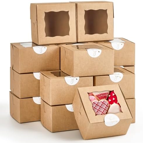 Amazon.com: Juvale 50 Pack 4x4x2.5 Mini Dessert Boxes with Window for ...
