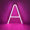 DWOOKE LED Letter Lights Pink Neon Letters,Light up Letters Neon Signs Battery or USB Operated ...