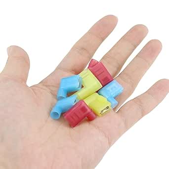 Right Angle Spade Connector SQXBK 50PCS 10-12AWG Yellow Nylon Insulated ...