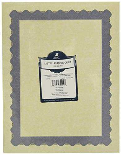 Snapklik.com : Great Papers Metallic Blue Border Certificate For Awards ...